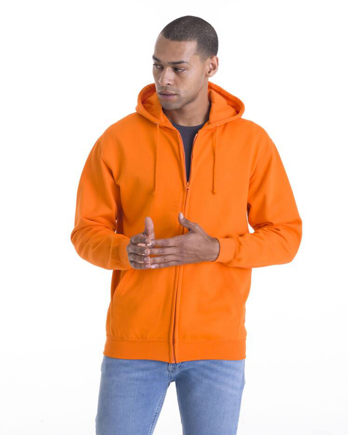 Sweat-shirt zippé personnalisé - AWDis - JH050 | Main Gauche